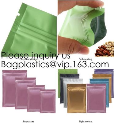 China Bolsos de empaquetado olográficos para el polvo del brillo que embala la pequeña bolsa de la hoja del holograma del cepillo de la ceja del bolso de la máscara del labio de la cremallera del laser en venta