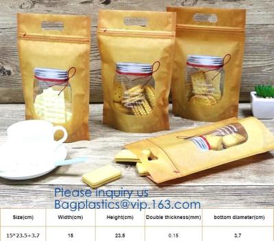 Китай стойте вверх сумка мешка молнии doy, мешок фольги PE бумажного мешка Kraft молнии упаковки еды алюминиевый прокатанный, packagin легкой закускы продается