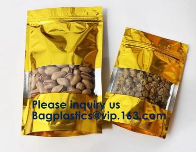 China Stehen Seitendichtung metallisiertes Innere der Folien-3 oben das Reißverschluss-Plastiktasche-glatte Gold, das flachen Folien-Beutel Bagease Bagplastic druckt zu verkaufen
