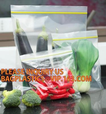 China bolso de encargo que se puede volver a sellar de la pista doble k del congelador del paquete de la comida, cremallera transparente de la pista doble del bolso de las cremalleras grandes con el te en venta