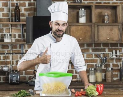 중국 실리콘 플레스틱 포장 음식 Zip 실리콘 냉장고 신선한 채소 저장은 신선한 냉장고 식품 보존 부대 레우스를 자루에 넣습니다 판매용