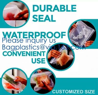 중국 부엌 자유재량 헐렁한 선반, 보전 음식 신선한 진공 저장 부대 wa를 가진 재사용할 수 있는 저장 실리콘 음식 신선한 부대 판매용