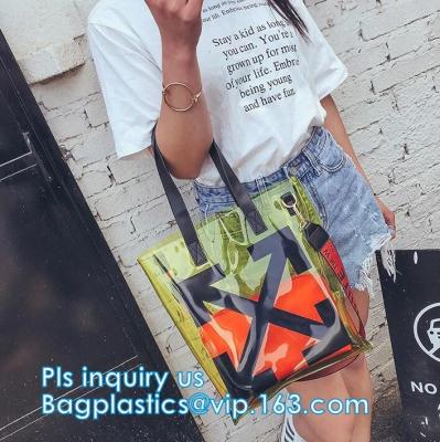 Cina Pieghi la borsa cosmetica del PVC della serratura della chiusura lampo del gancio della maniglia con la chiusura lampo, le borse w della chiusura lampo dell'imballaggio di resina vinilica della radura del regalo della borsa della maniglia in vendita