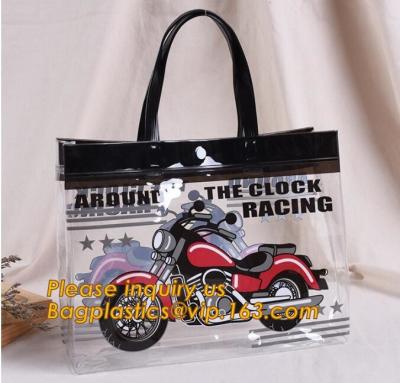 Cina Chiara borsa trasparente ecologica di plastica promozionale del PVC della maniglia per il giocattolo, vino impermeabile del PVC della più nuova maniglia di plastica di vendita in vendita