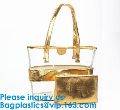 Cina Tote Bag/Shoulder Bag/Shopping Bag/Handle Bag/Beach Bag/Waterproof Bag,Lady Handbag Set Transparent Beach Tote Bag With in vendita