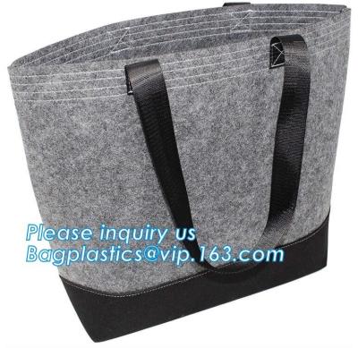 China Eco-Friendly Grey Reusable Felt Grocery Shopping Handbag Tot Bag For Women Men,Mesh bags,Shopping bags, Drawstring bags, for sale