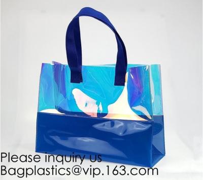 Cina Sacchetto della spesa di totalizzatore di plastica del PVC del vinile della borsa trasparente del rinforzo per l'imballaggio dell'acquisto cosmetico del PVC della borsa di trucco del laser di TPU in vendita