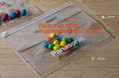 China Bolso de encargo para los cosméticos, bolso de encargo del resbalador del pvc del resbalador del pvc para los efectos de escritorio, fichero que lleva FO del documento de los pp del plástico transparente A4 en venta