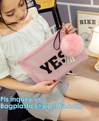 中国 使い捨て可能な防水透明な洗面用品のゆとりポリ塩化ビニールの化粧品のジッパーのスライダー袋、非有毒で明確で透明なポリ塩化ビニールのスライダーc 販売のため