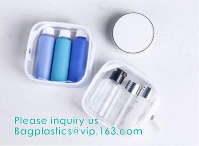 中国 女の子、オルガナイザーの袋のToteTravelの洗面用品のためのきらめきポリ塩化ビニールの構造袋は透明なポリ塩化ビニール化粧品袋、ハンドルのキャリアを袋に入れます 販売のため