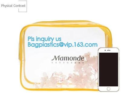 中国 ナイロン ハンドルが付いている粋で透明なポリ塩化ビニールの構造袋、ポリ塩化ビニール掛かる旅行化粧品の構造のジッパー袋、旅行構造のorgani 販売のため