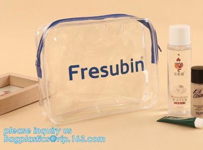 Cina La borsa d'imballaggio cosmetica del PVC EVA del vinile di plastica molle della radura con la chiusura lampo, cosmetico trasparente della radura del PVC del sacchetto di trucco insacca in vendita