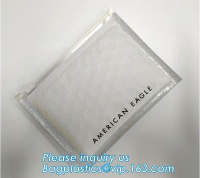 China O encarregado do envio da correspondência poli da bolha com o fecho de correr no brilho superior compõe sacos, malote Ziplock Sli da bolha da embalagem cosmética cor-de-rosa mais lustrosa metálica à venda