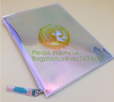 Chine Zipper les sacs de tirette de PVC pour des brosses de lecture de maquillage, frinedl cosmétique d'eco de sac d'EVA de PVC de tirette en plastique claire écologique de noir à vendre