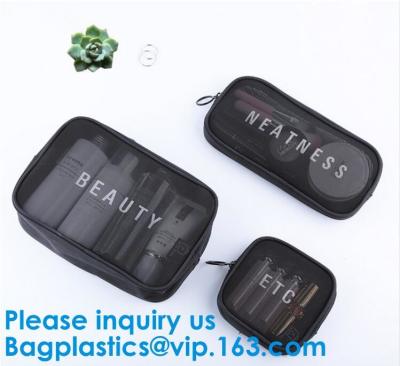 China In het groot Hangende maakt Toiletry van Amazonië omhoog de Transparante Reis Makeu van Elastic Mesh Pouch Ladies Cosmetic Case van de Zakorganisator Te koop