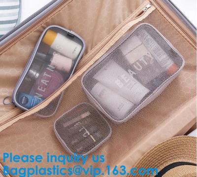 China De Zak van het de Make-upgeval van vrouwenmesh bag travel cosmetic bag, Organisator Purse Necessary Mesh Cosmetic Bag Women Make op Zak Makeu Te koop