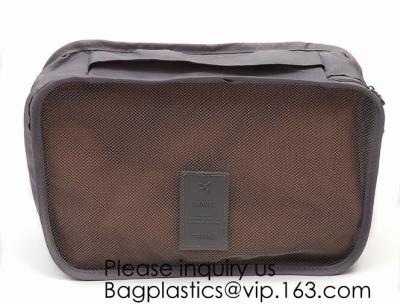 Cina i pacchetti la maniglia, chiusura lampo dell'abbigliamento dell'organizzatore di viaggio della borsa della lavanderia del sacchetto della maglia dell'abbigliamento di viaggio 6pcs del metallo personalizzano il mak della stampa di logo in vendita