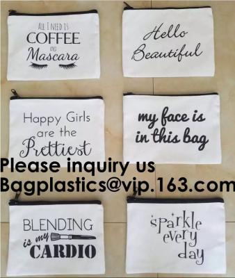 Cina Borsa organica di trucco della tela del cotone di viaggio personale pianura, tela Zipp di logo stampata abitudine promozionale della borsa di trucco di bellezza in vendita