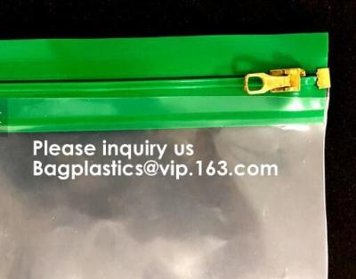 Chine Poche claire zip-lock en plastique de sac de fermeture éclair de document de dossier de l'impression faite sur commande A4 A5 de fabricant, poche fermée la fermeture éclair, poche jaillie, côté 3 à vendre