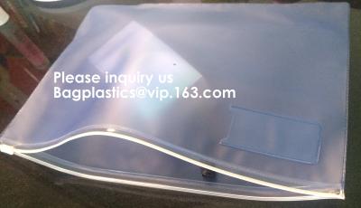 中国 ジッパーのZiplocのジッパー ファイル袋ポリ塩化ビニール文書のポリ袋、ジッパーの袋のジッパー ファイルが付いているファイル パッキング袋はファイル ホールダーを袋に入れます 販売のため