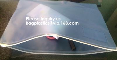 中国 ジッパーのZiplocのジッパー ファイル袋ポリ塩化ビニール文書のポリ袋、ジッパーの袋のジッパー ファイルが付いているファイル パッキング袋はファイル ホールダーを袋に入れます 販売のため