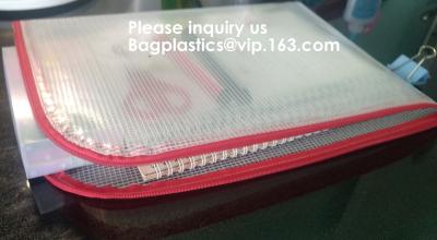 Chine Engrenez le sac durable de dossier de sac de stockage d'organisateur pour la papeterie de bureau et le voyage, le sac cosmétique f de PVC de sac de sac de dossier de maille de tirette à vendre