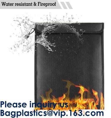 Chine Sac durable de fibre de verre et résistant au feu imperméable de preuve de feu de sac de document, résistant à l'eau ignifuge de fibre de verre Non-irritante à vendre