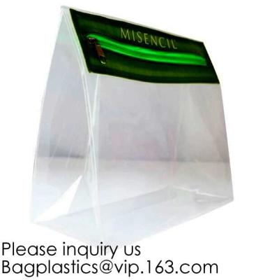 中国 ジッパー ジッパー、PVC/EVAの洗面用品袋のジッパーの閉鎖、旅行化粧品の洗面用品袋が付いている平らな静止した袋の鉛筆袋 販売のため