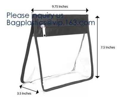 中国 ロック透明なポリ塩化ビニール エヴァ化粧品袋、0.5mmの厚さのDebossedのロゴ、bagease、paの透明なエヴァ化粧品袋のファスナーを締めて下さい 販売のため