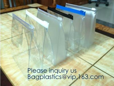 China Zipper Eva Bag Waterproof Pvc Bag Transparentstitching Red Zipper Clear Frosted Plastic EVA Zipper Cosmetic Makeup Bag for sale