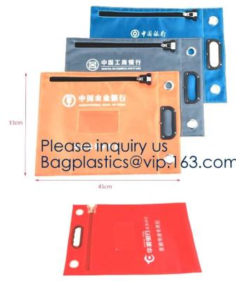 中国 Locking Security Money Bag Cash Bank Deposit Bag with Two Keys Bank Security Deposit Bags Cash Bag With Locking bagease 販売のため