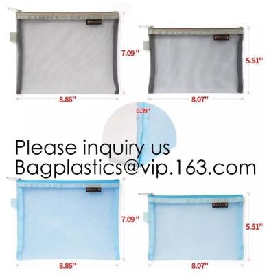 China Travel Mesh Makeup Bag See Through Zipper Cosmetic Organizer Pouches Pack of 4 Multicolored, Carry Bag Mesh Makeup Bag M for sale