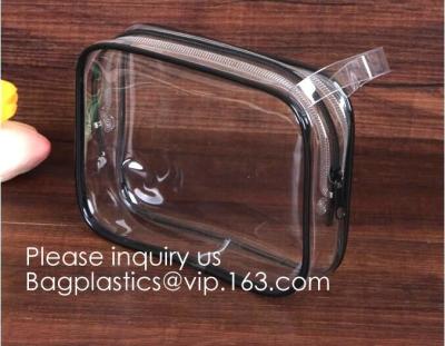 China 5 Pack Clear PVC Zippered Toiletry Carry Pouch Portable Cosmetic Makeup Bag for Vacation, Bathroom and Organizing pack for sale