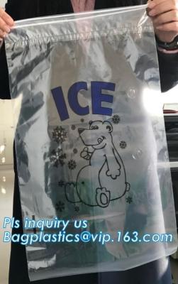 China Bolso de hielo plástico muy fuerte del LDPE de los proveedores de China con el lazo, bolso hermético del refrigerador del hielo, bolso de hielo plástico resistente w en venta