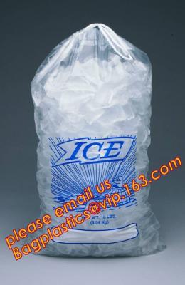 China High quality packaging pouch LDPE ice cube plastic bag, Manufacturer plastic disposable drawstring bag for storage ice c for sale