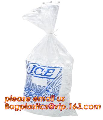 China High quality packaging pouch LDPE ice cube plastic bag, Manufacturer plastic disposable drawstring bag for storage ice c for sale