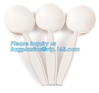 Cina 6 pollici di mais dell'amido del cucchiaio di PLA di cucchiaio di dessert materiale biodegradabile di plastica, plas eliminabili ecologici dell'amido di mais dell'OEM in vendita