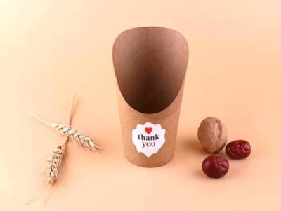 Cina Fried Disposable Hamburger Box Cup che su ordinazione di carta il contenitore francese frigge Kraft frigge la borsa di forma di cono della scatola in vendita