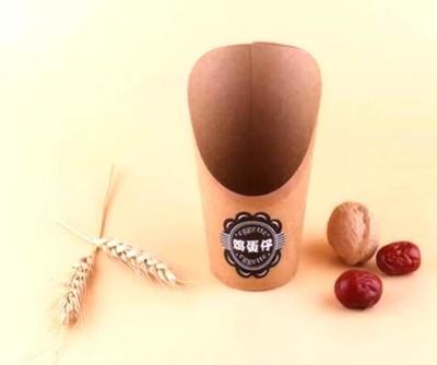 Cina Fried Disposable Hamburger Box Cup che su ordinazione di carta il contenitore francese frigge Kraft frigge la borsa di forma di cono della scatola in vendita