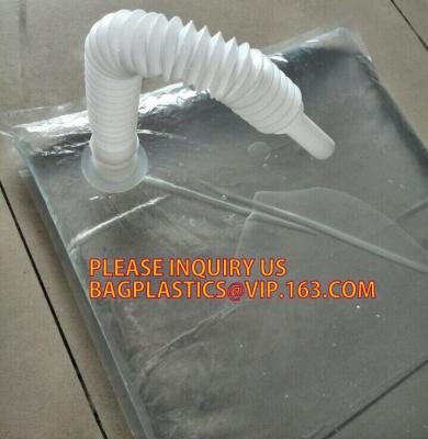 China 3 litros 10 litros del galón de bolso del babero en el dispensador del vino de la caja, 3L vacian el bolso en la caja para el aceite de oliva, transparente laminada 10L/20L en venta