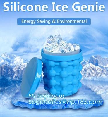 China Genios herméticos reutilizables del hielo del silicón, cubo de hielo del silicón de los genios del fabricante del cubo de hielo el cubo de hielo revolucionario del ahorro de espacio M en venta