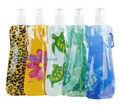 China El deporte al aire libre de la botella suave plegable ultraligera portátil del frasco que camina el bolso de agua que acampa, se divierte el campo reutilizable plegable 480ml en venta