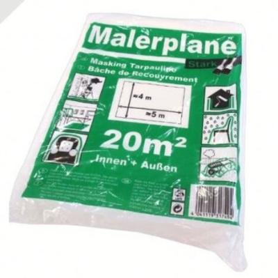 Cina Pittore Drop Dust Sheet, copertura trasparente fatta in Cina, copertura di plastica trasparente dello strato di polvere della prova della polvere in vendita