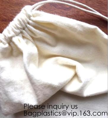China De witte Geborstelde van Katoenen Zak Keperstofdrawstring voor Verpakking, Katoenen Flanelstofzak, Zuivere Witte Katoenen Flanel Verpakkende Zak Te koop
