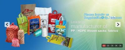 中国 ドローストリングが付いている純袋、はさみ金が付いている編まれた袋、gueestsが付いている袋、紫外線安定したパッキング袋、買い物袋、BAGPLASTICSのパック 販売のため