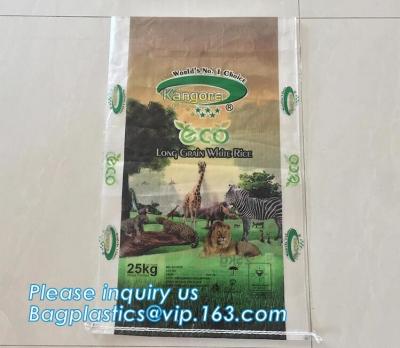 China os sacos de papel vendem por atacado o saco tecido pp do papel de embalagem, Papel de embalagem pp laminados de empacotamento de alimento 25kg tecido ensacam para o mar de embalagem à venda
