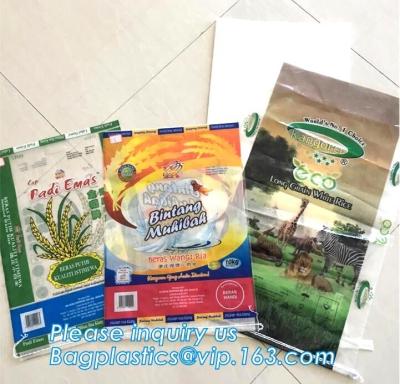China os sacos de papel vendem por atacado o saco tecido pp do papel de embalagem, Papel de embalagem pp laminados de empacotamento de alimento 25kg tecido ensacam para o mar de embalagem à venda