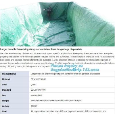 중국 환경 6개 밀 졸라매는 끈 Dumpster 콘테이너 강선, 6Mil 졸라매는 끈 열려있는 최고 Dumpster 콘테이너 강선, BAGPLASTICS 판매용