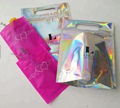 China Bagease Multiple Use Candy Pack Holographic Clear Front Packaging Zipper Bag Wholesale Retail Heat Seal Bag For Popcorn for sale