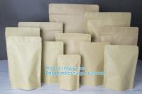 China White Kraft Paper Stand Up Zipper Pouches Aluminum Foil High Barrier Quad Seal Bag For Food Package for sale